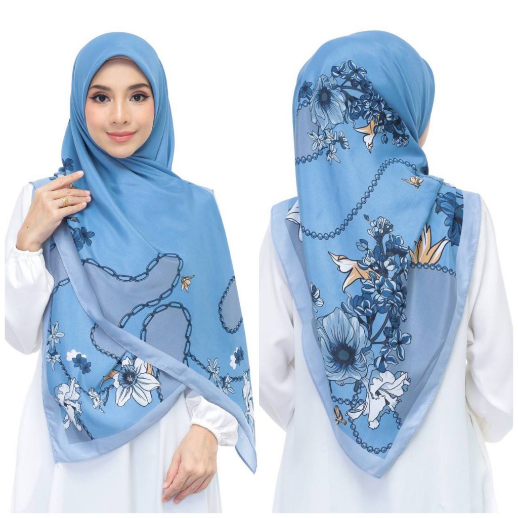 Tudung Bawal Cotton Voile Corak Bidang 50 (50" x 50") | Shopee Malaysia