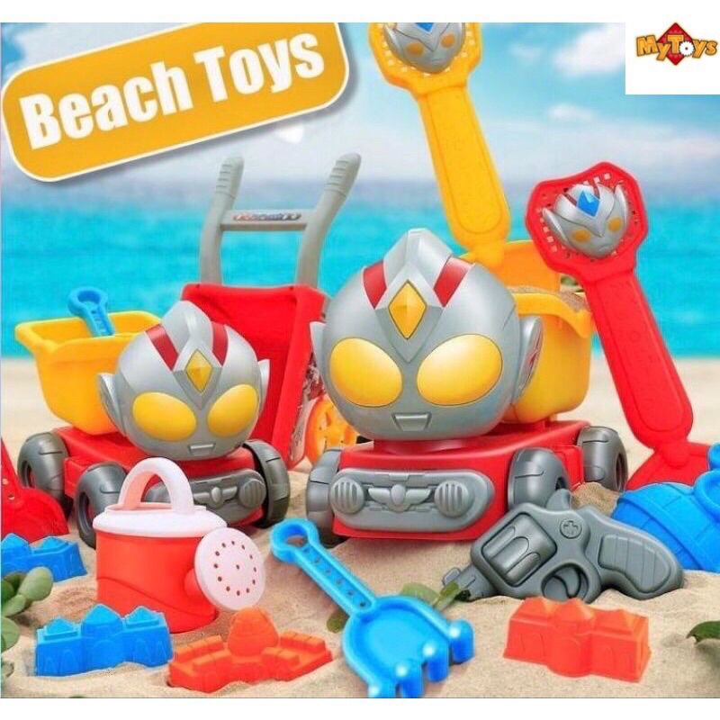 Beach Toy Set Children Ultraman Sand Playing Toy Sand Castle Building ...