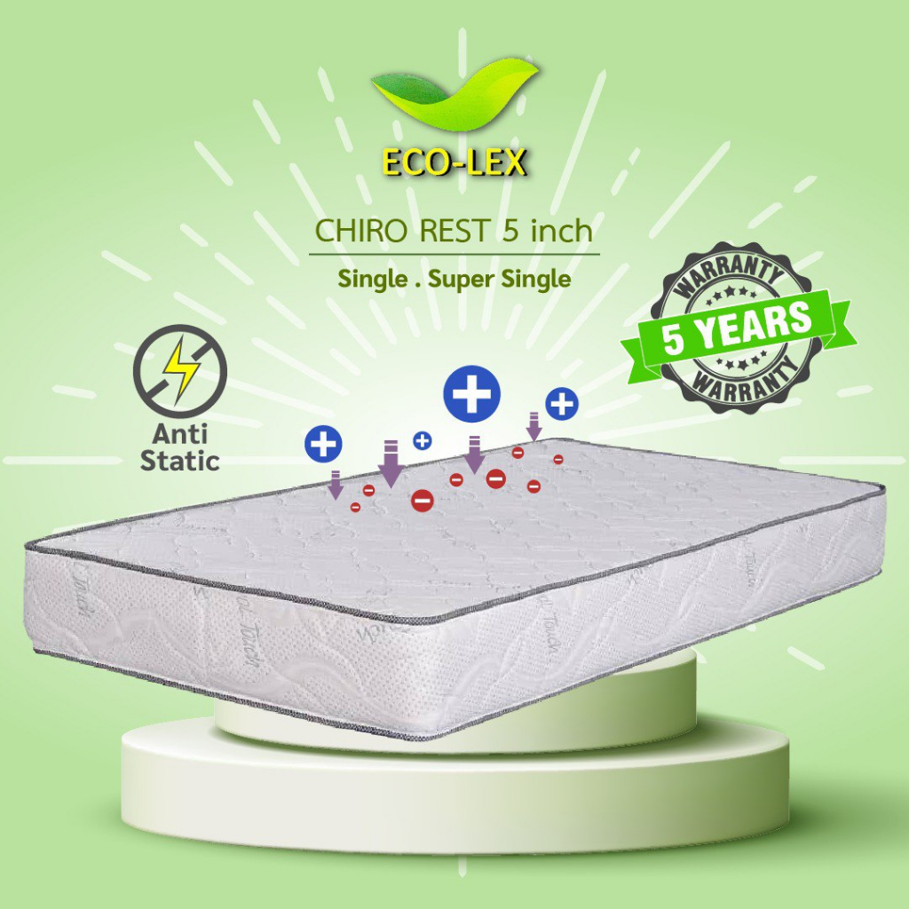 ECO-LEX Chiro Rest 5" Mattress Tilam Full Synthetic Latex + No Spring ...