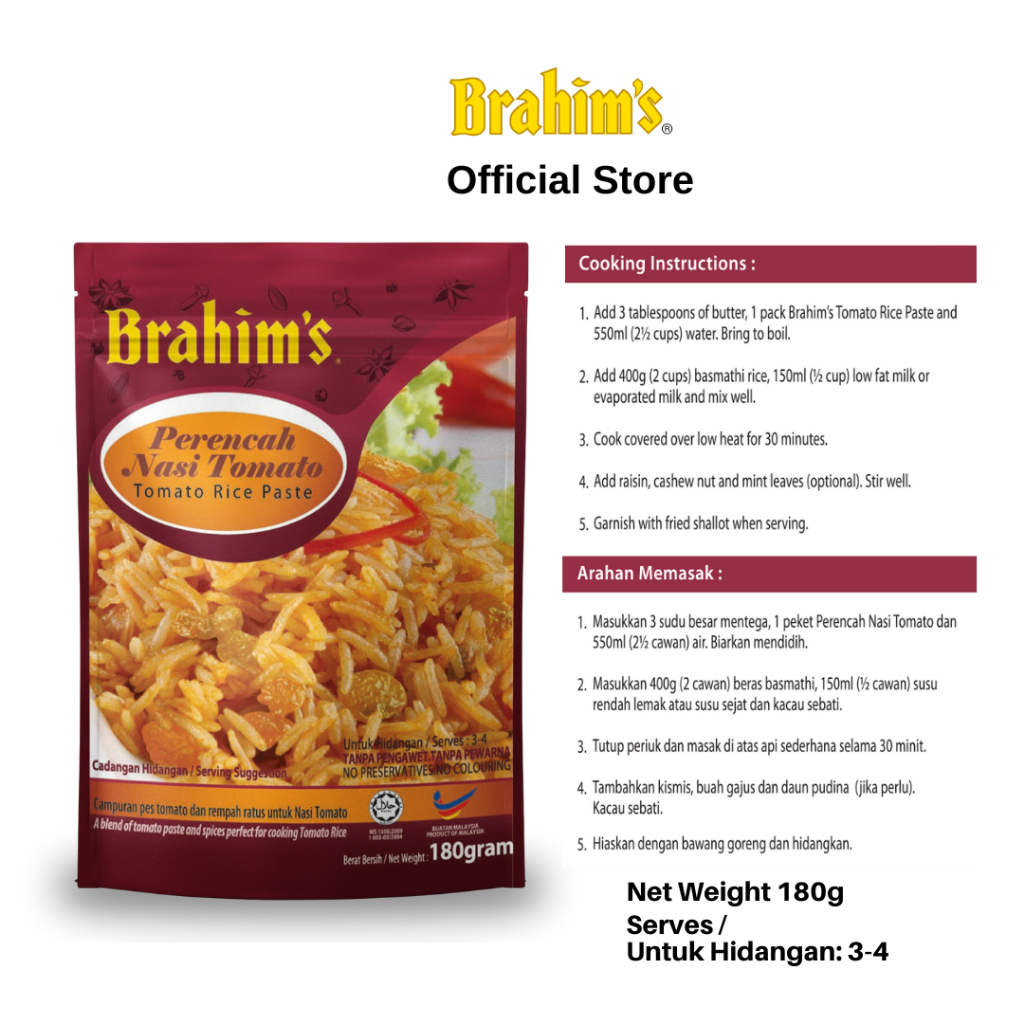 Brahim's Cooking Paste (Red Pouch) | Shopee Malaysia