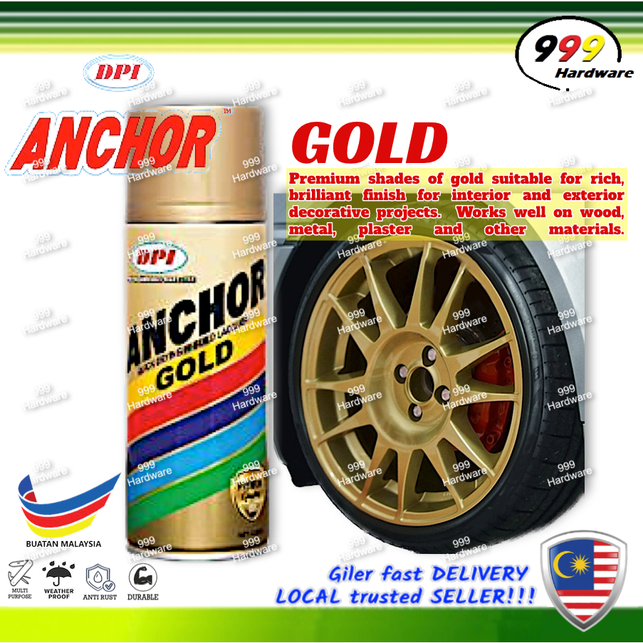 999 ANCHOR METALLIC GOLD COPPER SPRAY PAINT / DPI ANCHOR AEROSOL ...