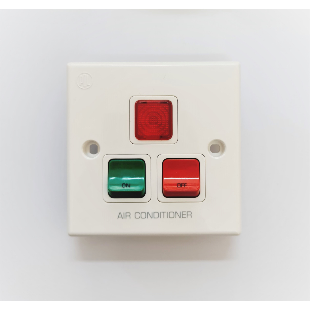 PDL 15832PNAC Aircond Push Button Switch 2 Way ON/OFF Red/Green c/w ...