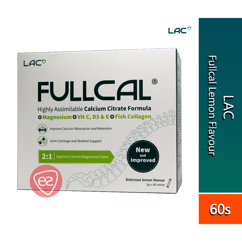 LAC Fullcal 3g Stick 60s Lemon Flavour (Calcium Citrate, Magnesium ...
