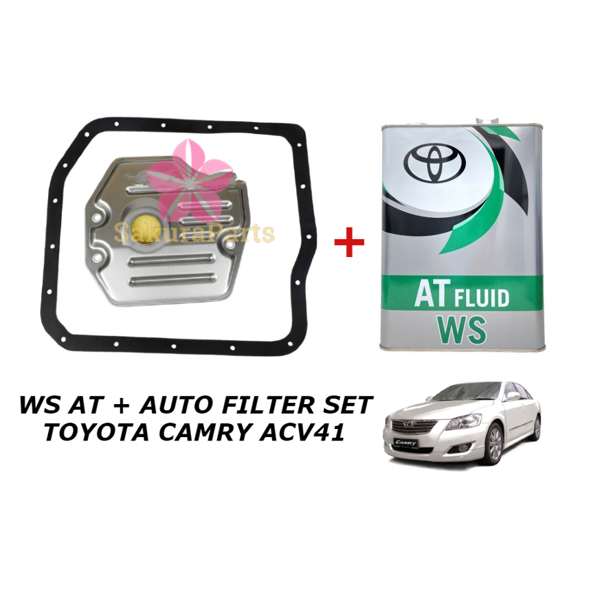 Toyota WS AT Transmission Fluid 4L + Auto Gearbox Filter Service set ...