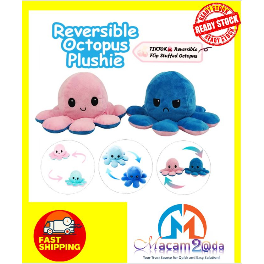 Flip Octopus Doll Viral Reversible Octopus Plush Reversible Bipolar ...