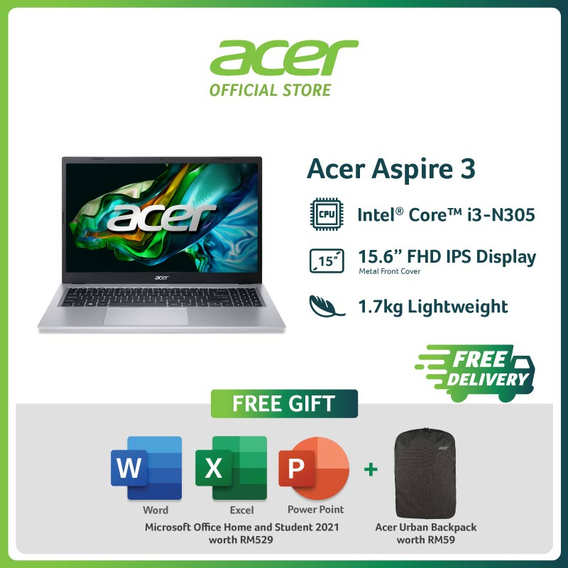 Acer Aspire 3 Intel 12th Gen Core™ i3 Laptop - A315-510P-33QW | Shopee ...