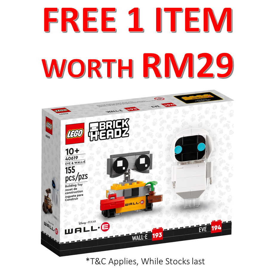 Lego 40619 Eve & Wall-E BrickHeadz Lego Eve and Wall-E - Disney Pixar ...