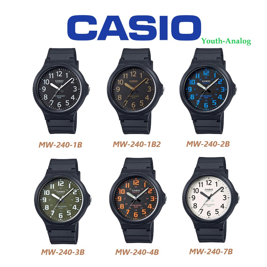 Casio Series Analog Resin Band Men Watch MW-240 | Shopee Malaysia