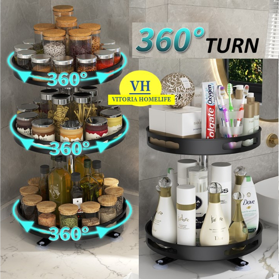 Kitchen Organizer Rotating Rack Kitchen Storage Spice Rack Rotating ...
