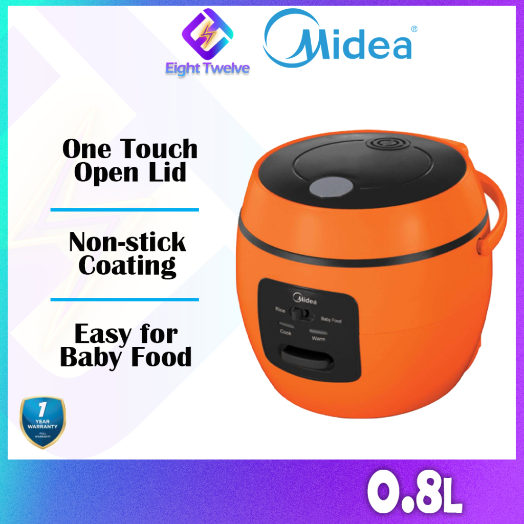 MIDEA Mini Jar Rice Cooker 0.8L | Easy for Baby Food | MB-07OB | Shopee ...
