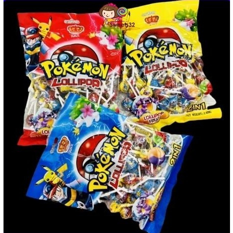 60 Pcs Pokemon/ Cool Dinosaur Lollipop Assorted Fruit Flavour HALAL (LOCAL READY STOCKS ...