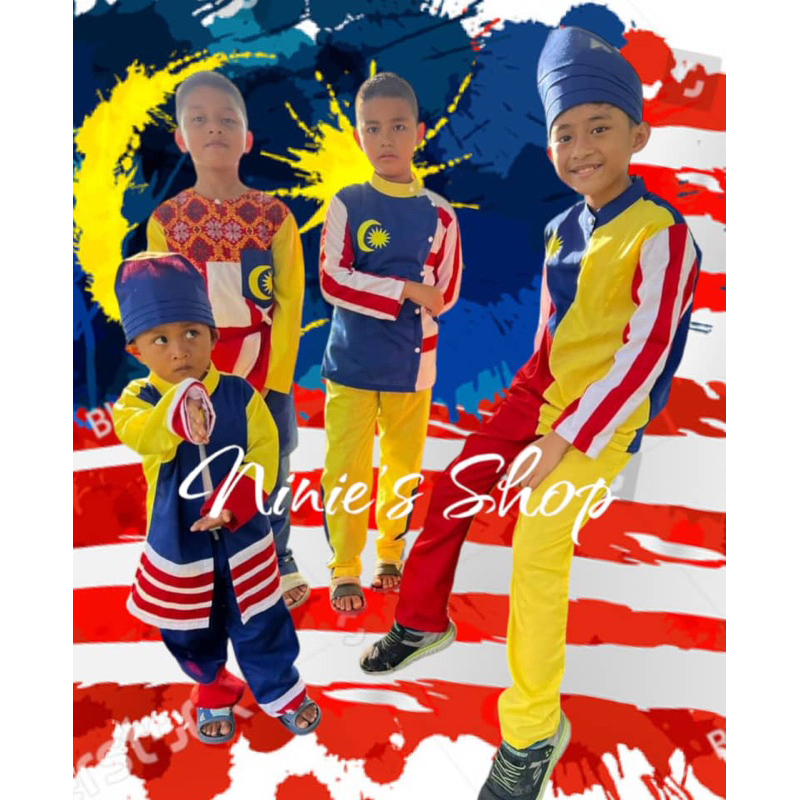 🇲🇾READY STOCK🇲🇾BAJU MERDEKA KANAK-KANAK LELAKI🇲🇾BAJU CORAK BENDERA🇲🇾 ...