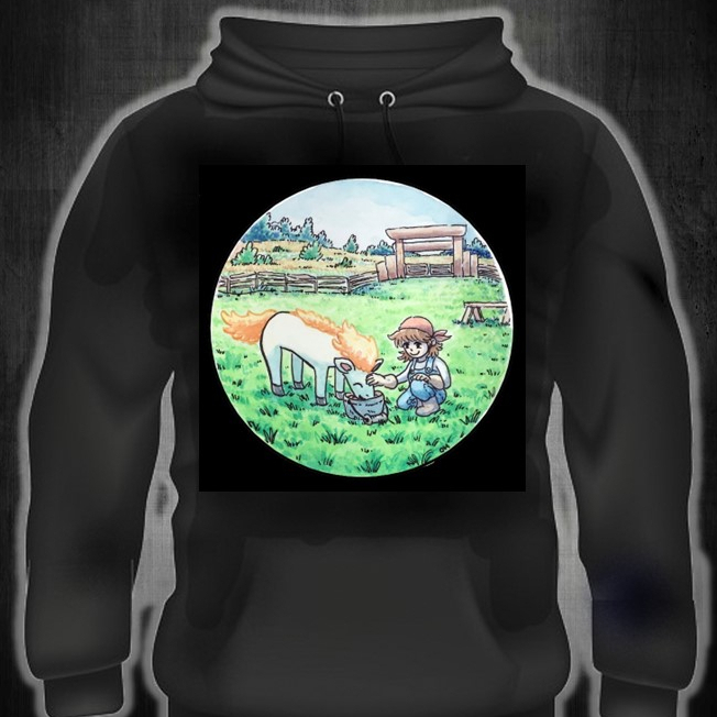 PONYTA AT THE RANCH (POKEMON) Printed hoodie unisex | Shopee Malaysia