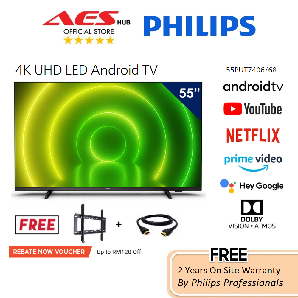 BEST PRICED Philips Android TV 55 Inch TV Android Murah 4K Smart TV LED ...