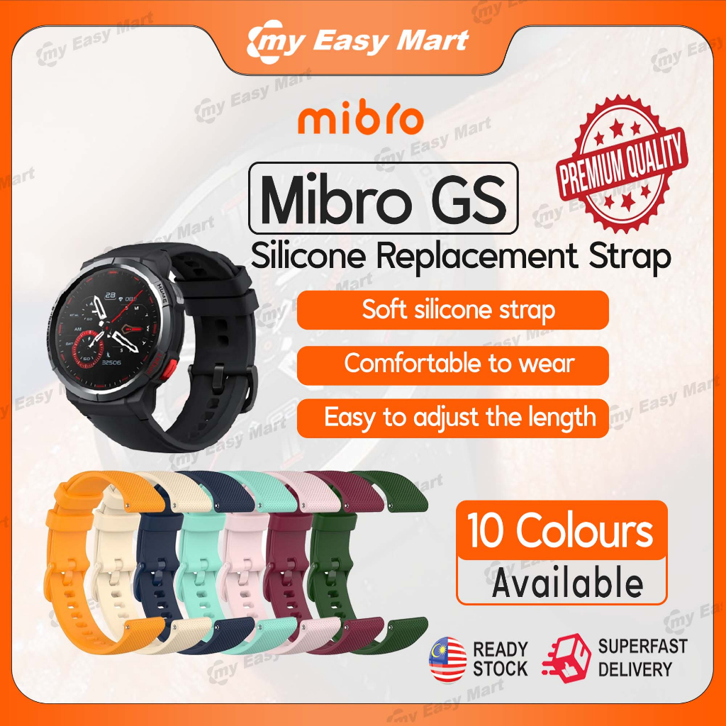【𝟮𝟰𝗵𝗿 𝗦𝗵𝗶𝗽】Xiaomi Mibro GS Strap Silicone Replacement Strap for Mibro ...
