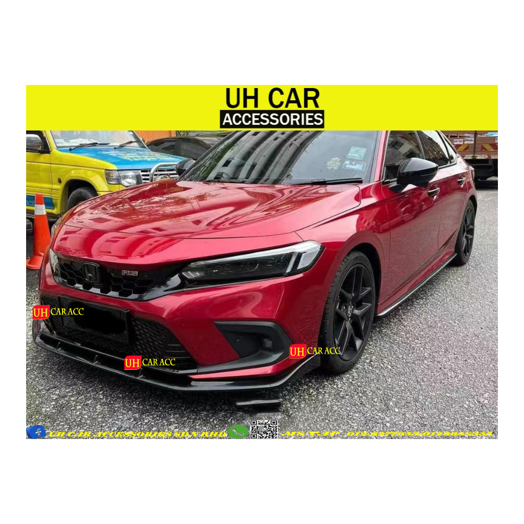 HONDA CIVIC FE 2022 2023 THAI V2 FRONT DIFFUSER LIP LIPS BODYKIT ...