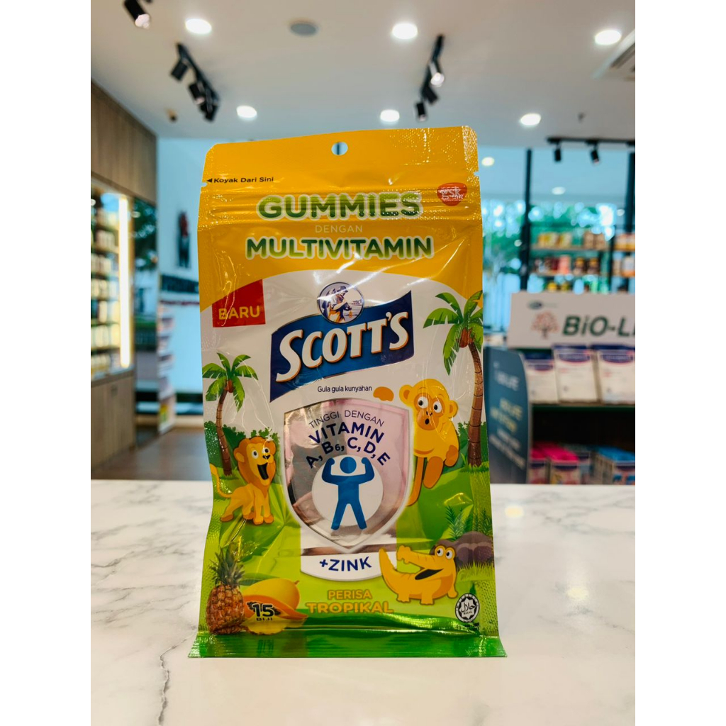 Preferred +】SCOTT'S MULTIVITAMIN GUMMIES TROPICAL FLAVOUR 15'S | Shopee ...