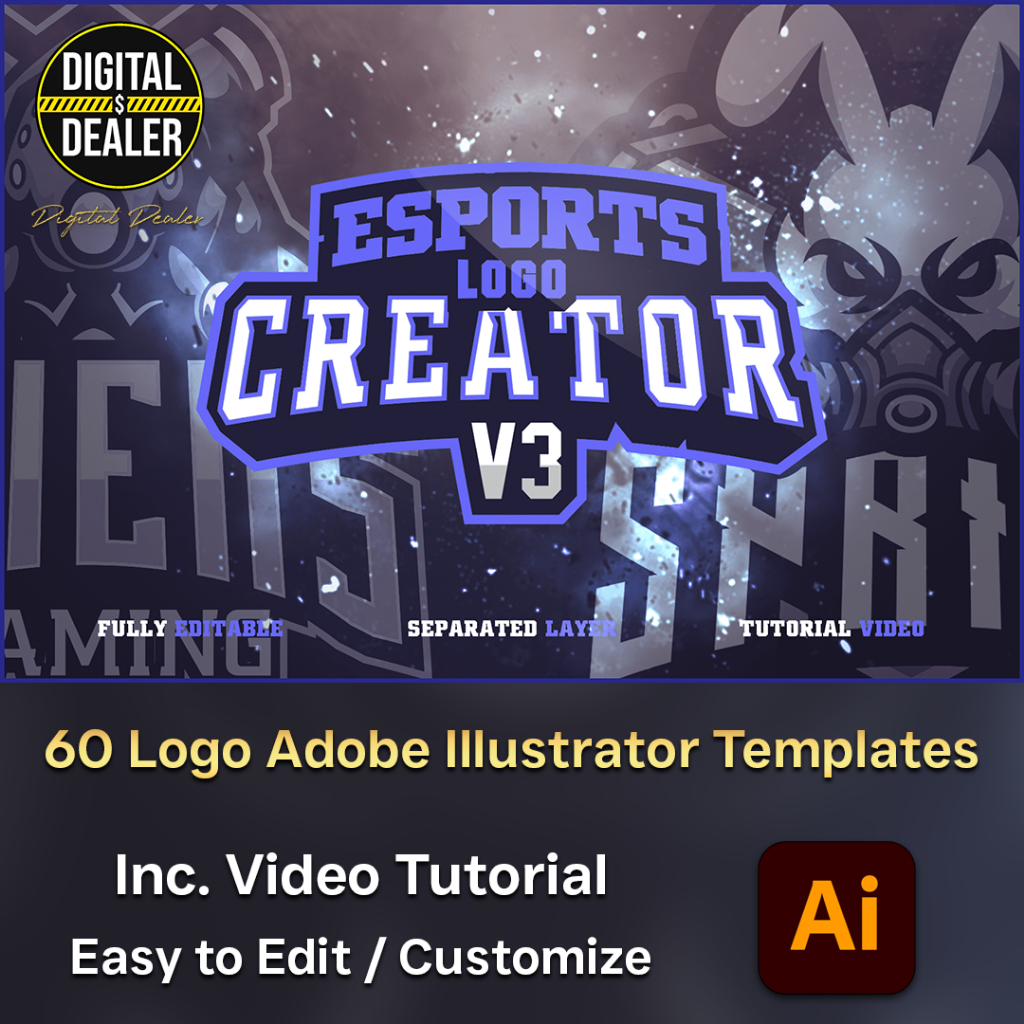 E SPORTS LOGO BUNDLE V3 for Adobe Illustrator ai Template addon | Shopee Malaysia