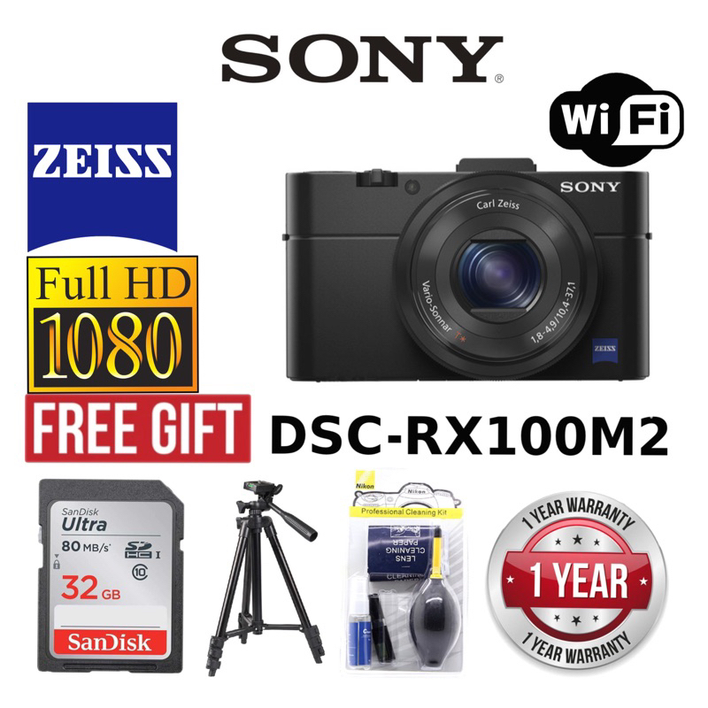 Sony DSC RX100 MARK II M2 20.2mp WiFi Exmor R BSI CMOS SENSOR Carl Zeiss vario sonnar T*F/1.8 ...