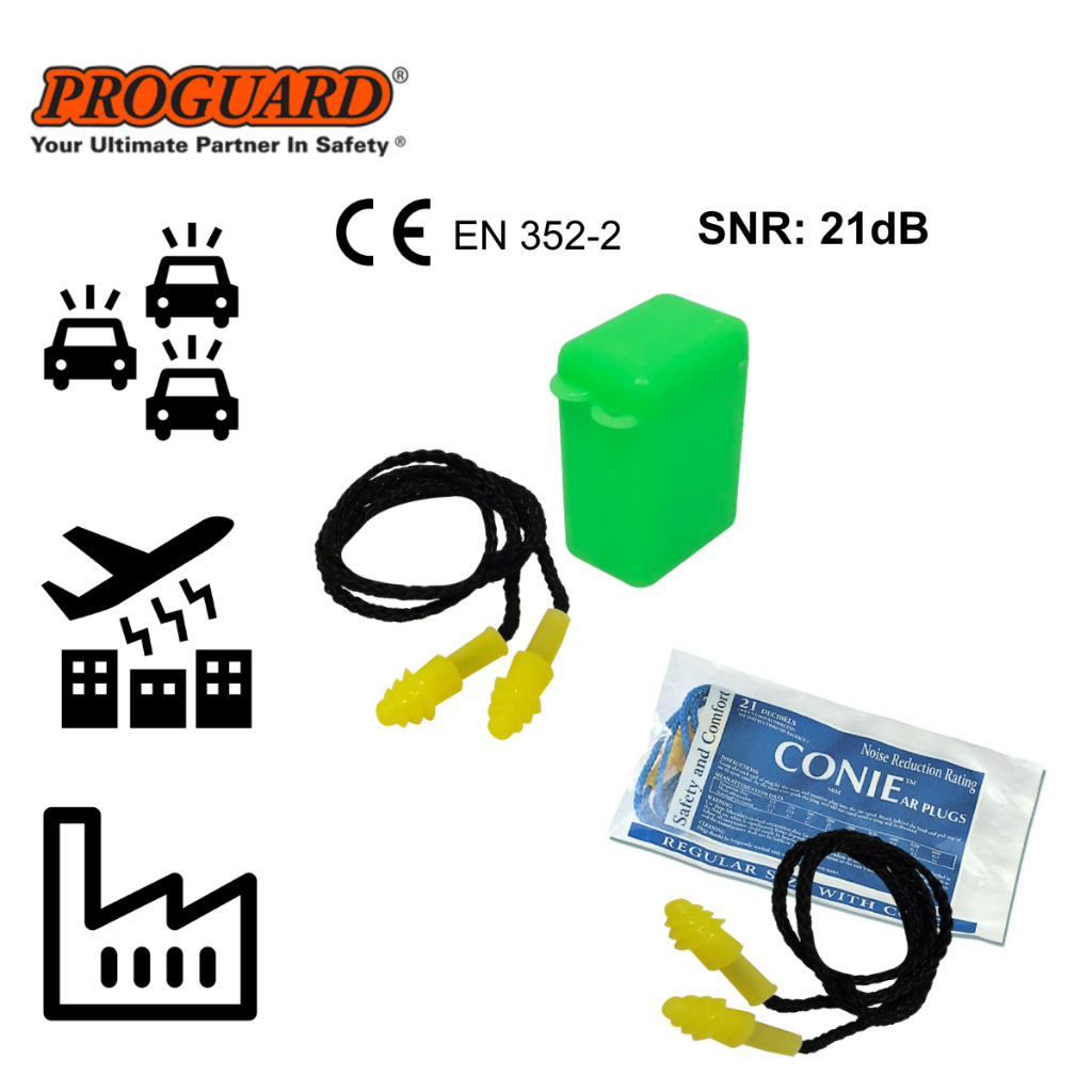 (5 Prs/Pack) SNR 21dB Comfortable Reusable Corded Earplug c/w Storage ...