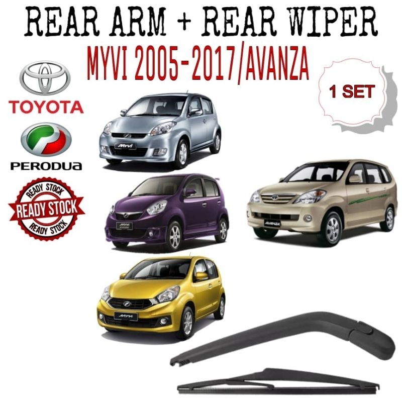 Rear wiper (OEM Fitting) Perodua Myvi 2005-2017/Toyota Avanza | Shopee ...