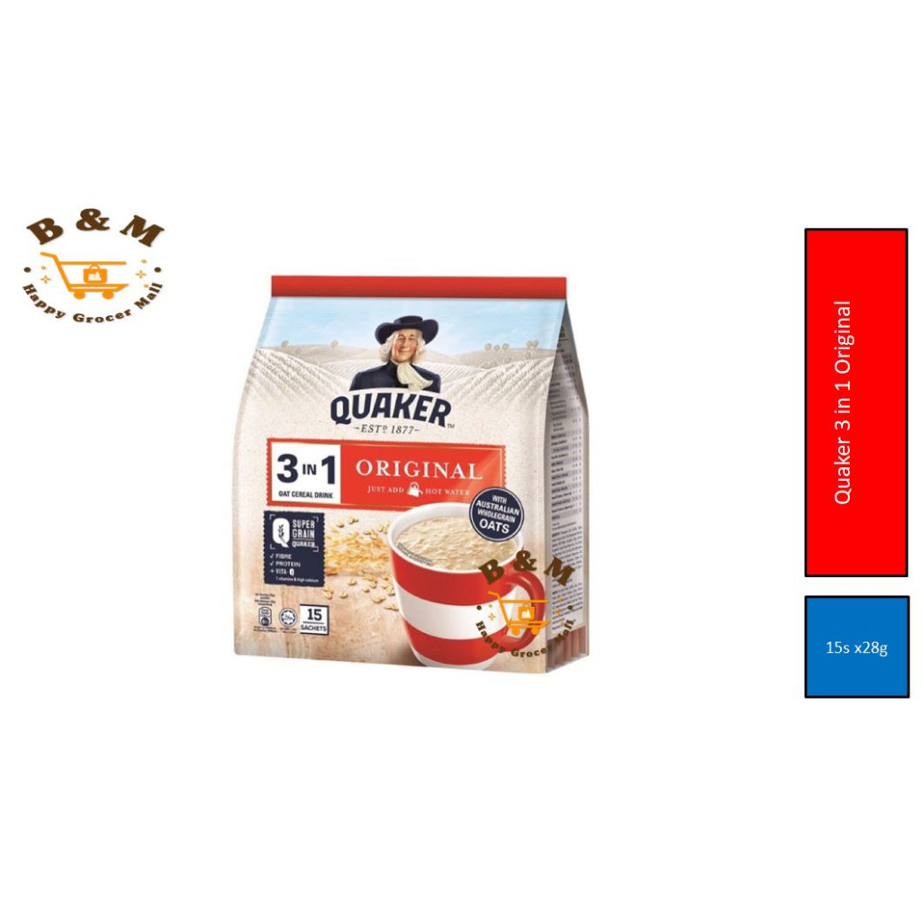 Quaker Oats - Instant Oatmeal/Quick Cook (1.2kg) Quaker 3in1 Original ...