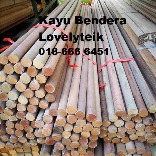 (5 pcs/pack) 7ft Kayu Bendera Kibarkan Jalur Kegemilangan Natural Hard ...