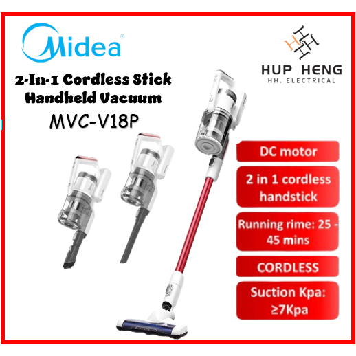 Midea Cordless Vacuum Cleaner (150W) DC Motor MVC-V18P | Shopee Malaysia
