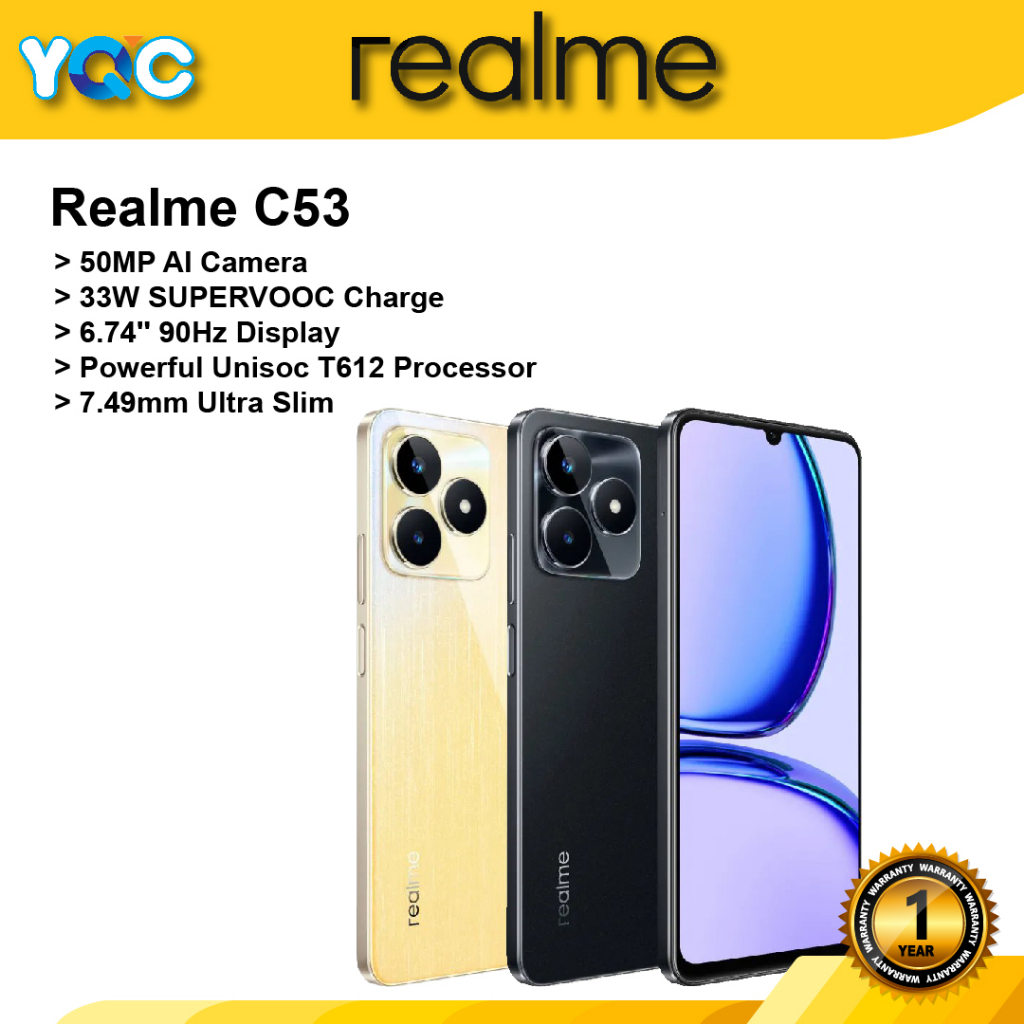 realme C53 | 6+128GB | 33 SUPERVOOC Charge | 5000mAh Battery | 50MP AI Camera | 6.74" HD 90 Hz ...