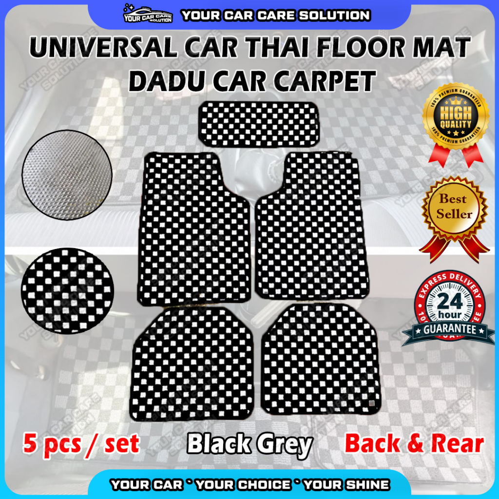 🖤 Universal Thai Car Floor Mat Car Carpet Black Grey Anti Slip Carpet ...