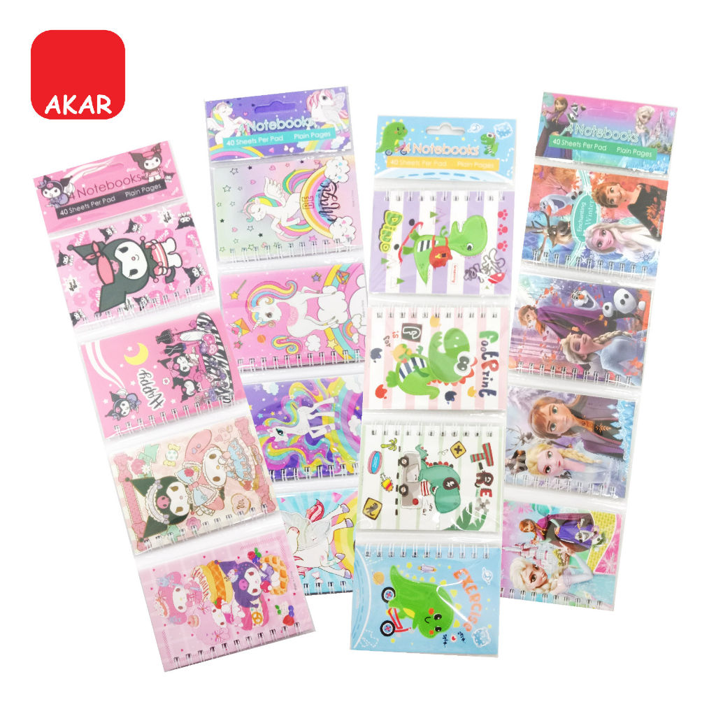 4pcs/set Mini Notebook Cute Cartoon Notepad Buku Nota Comel | Shopee ...