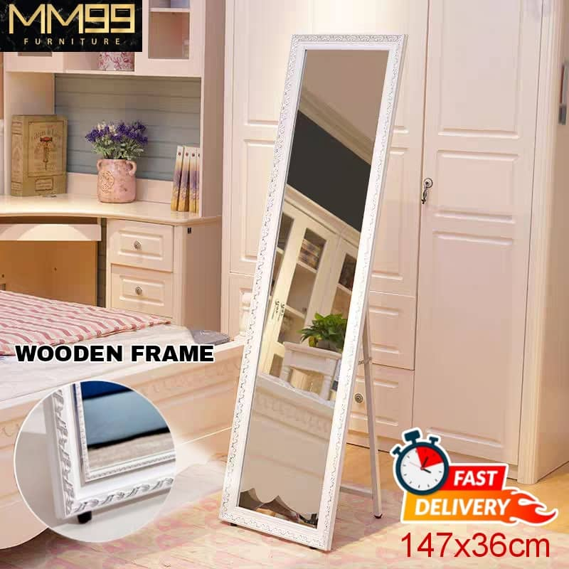 READY STOCK Standing Mirror / Standing Mirror / Standing Glass Full ...
