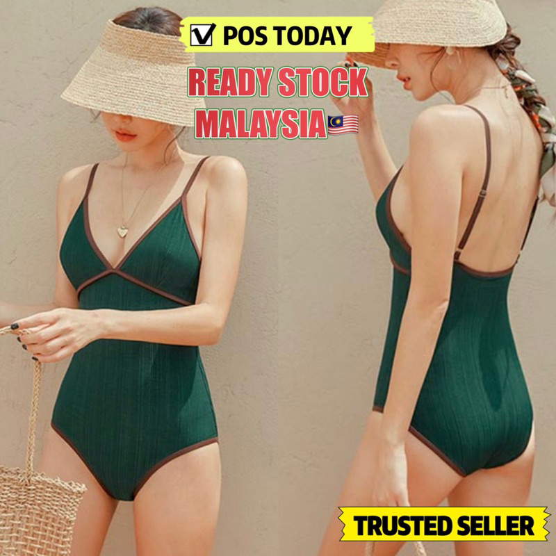 ( M - XL ) MALAYSIA ONE PIECE BIKINI SWIMSUIT SWIMWEAR BAJU RENANG BEACH FAST SHIPPING | Shopee ...
