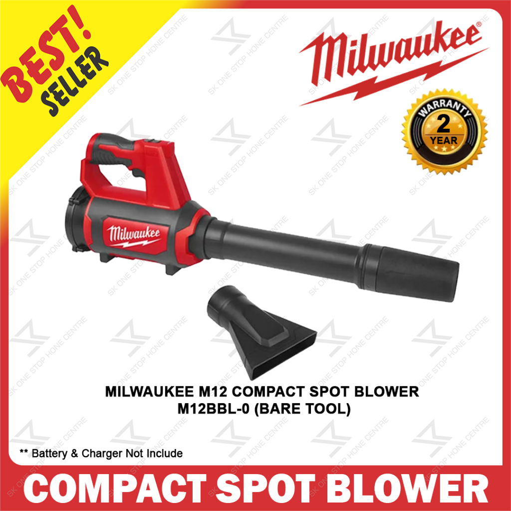 MILWAUKEE M12 COMPACT SPOT BLOWER M12BBL-0 (BARE TOOL) AIR SPEED 177KM ...