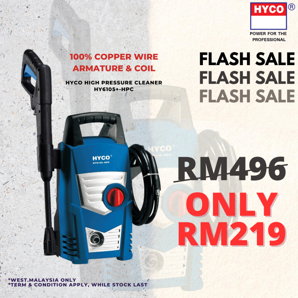 HYCO HY6105-HPC+ Compact High Pressure Cleaner (1400W) | Shopee Malaysia