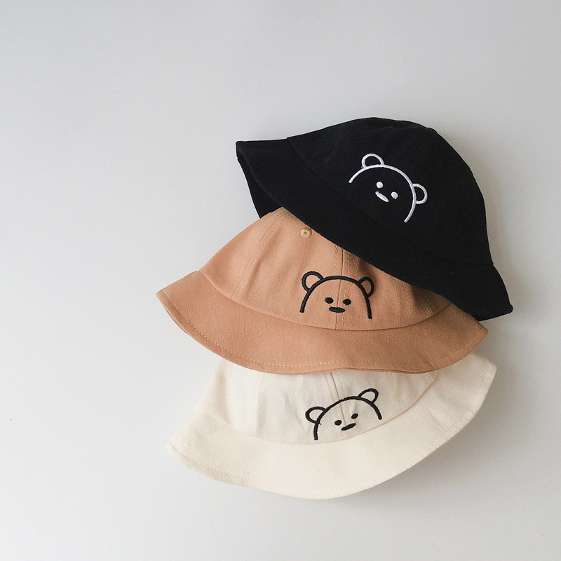 Cute Baby Bear Bucket Hat Fisherman Hat for baby Boy and Girl bayi topi ...