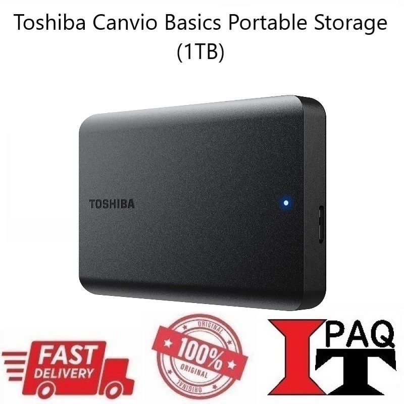 Toshiba Canvio Basics External Hard Drive Black HDD USB 3.2 Gen 1 (1TB / 2TB) | Shopee Malaysia