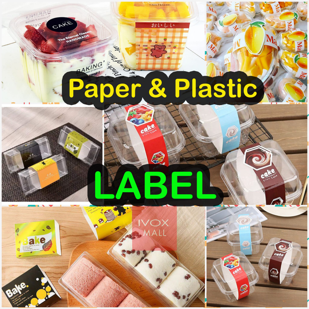 Plastic & Paper Food Label Self-adhesive Baking Sticker Label Cake Box ...