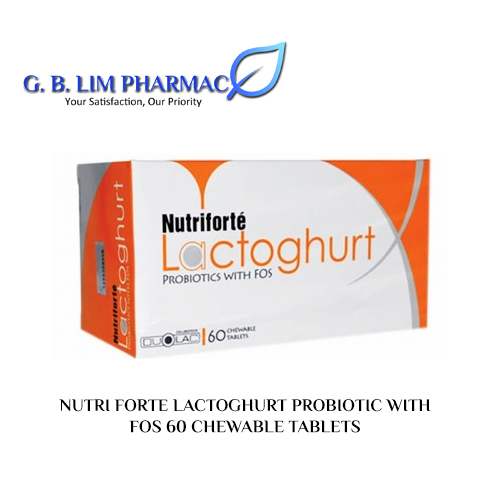 NUTRIFORTE LACTOGHURT PROBIOTICS WITH FOS 60 CHEWABLE TABLETS ONE ...