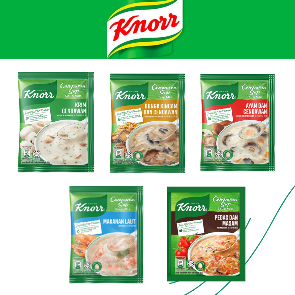 Knorr Campuran Sup Soup Mix - Krim Cendawan/Pedas & Masam/ Kincam ...