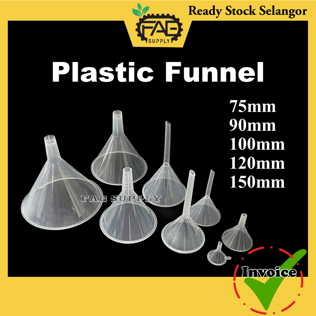 Plastic Funnel 75 90 100 120 150mm Filter Funnel For Lab Use Perfume ...