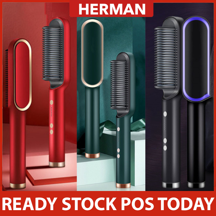 HERMAN 😍 Hair Straightener Straightening Styling Tool comb Heating Hair ...