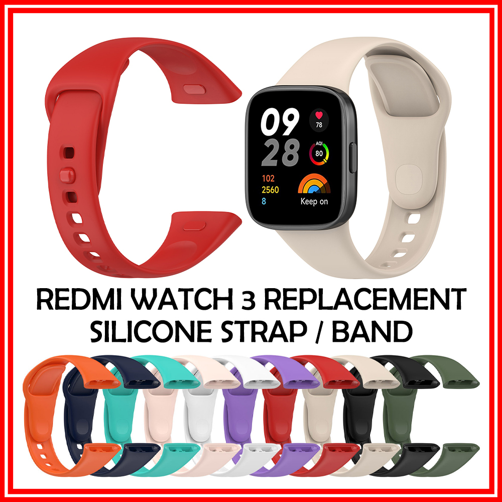 RedMi Watch 3 / Active Strap Replacement Silicone Sport Design Band Red Mi Watch 3 Active Redmi ...