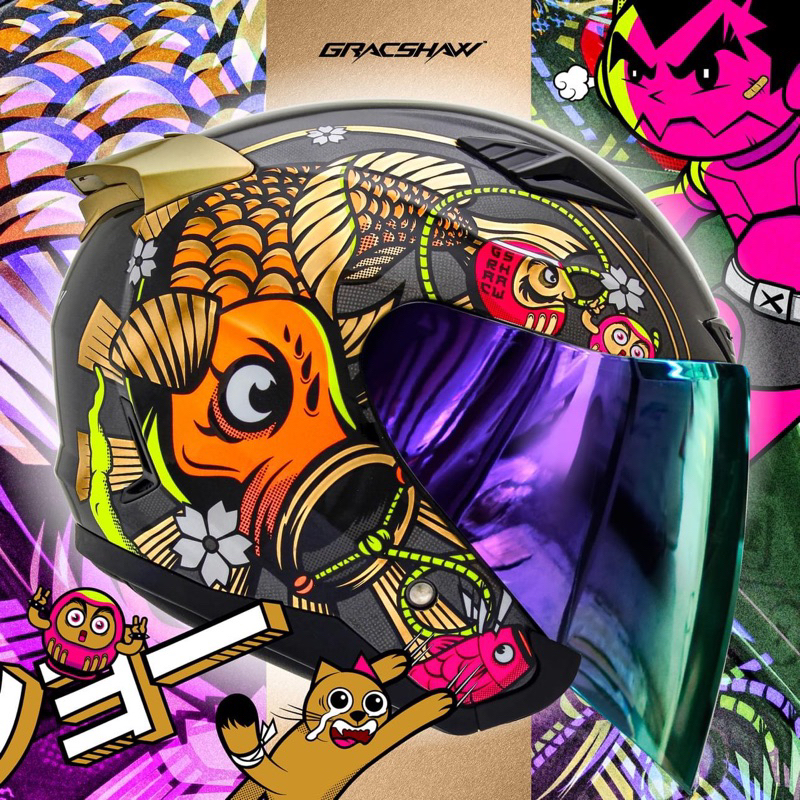 Gracshaw Helmet Gennex G535 Japan Edition KURITA SOTONG/ODA/ KARASU ...