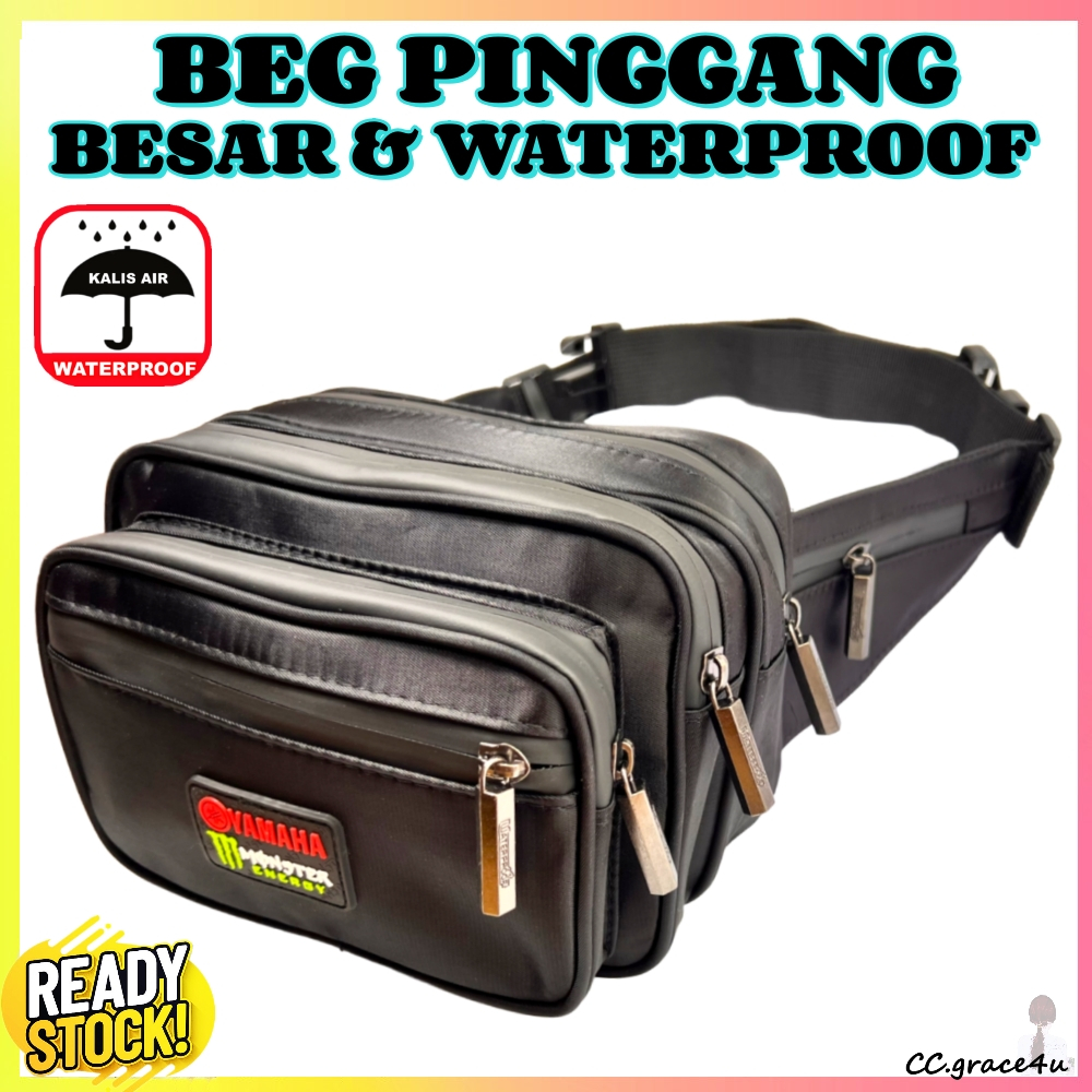Waist bag Waterproof Beg Pinggang Lelaki kalis Air Beg Motorsikal ...