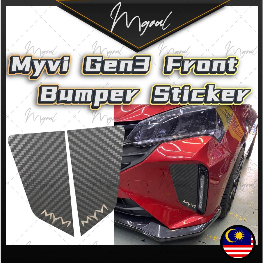 [High Grade]Carbon Fiber Black Myvi Gen3 Facelift Front Bumper Dummy ...