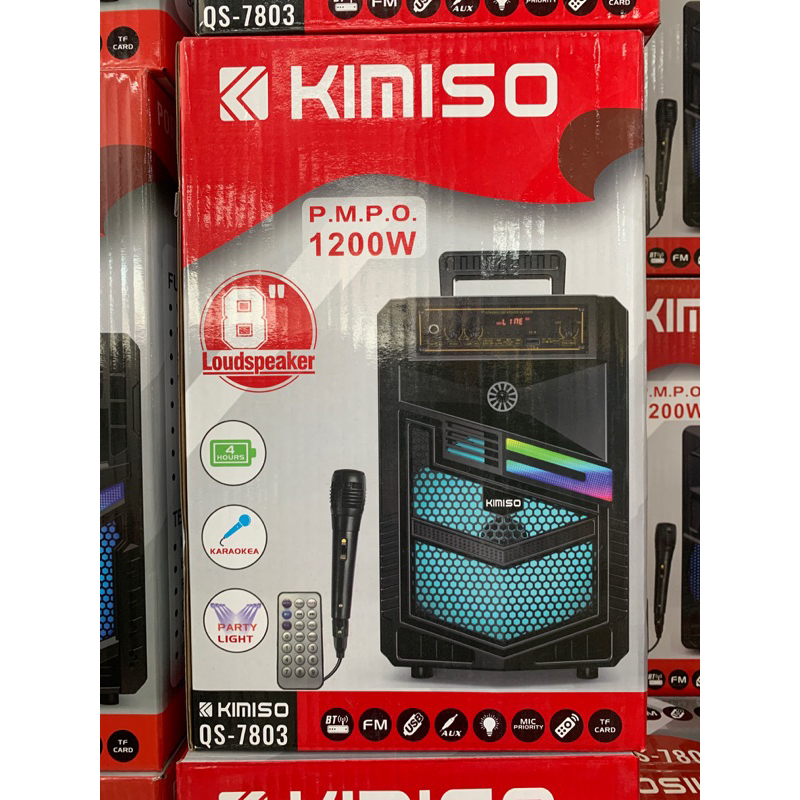 kimiso 8" Speaker Outdoor Portable trolley Speaker DJ Speaker System ...
