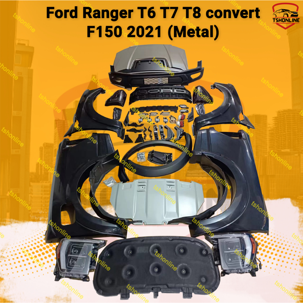 Ford Ranger T6 T7 T8 convert to F150 2021 (Metal) bodykit / f150 2021 ...