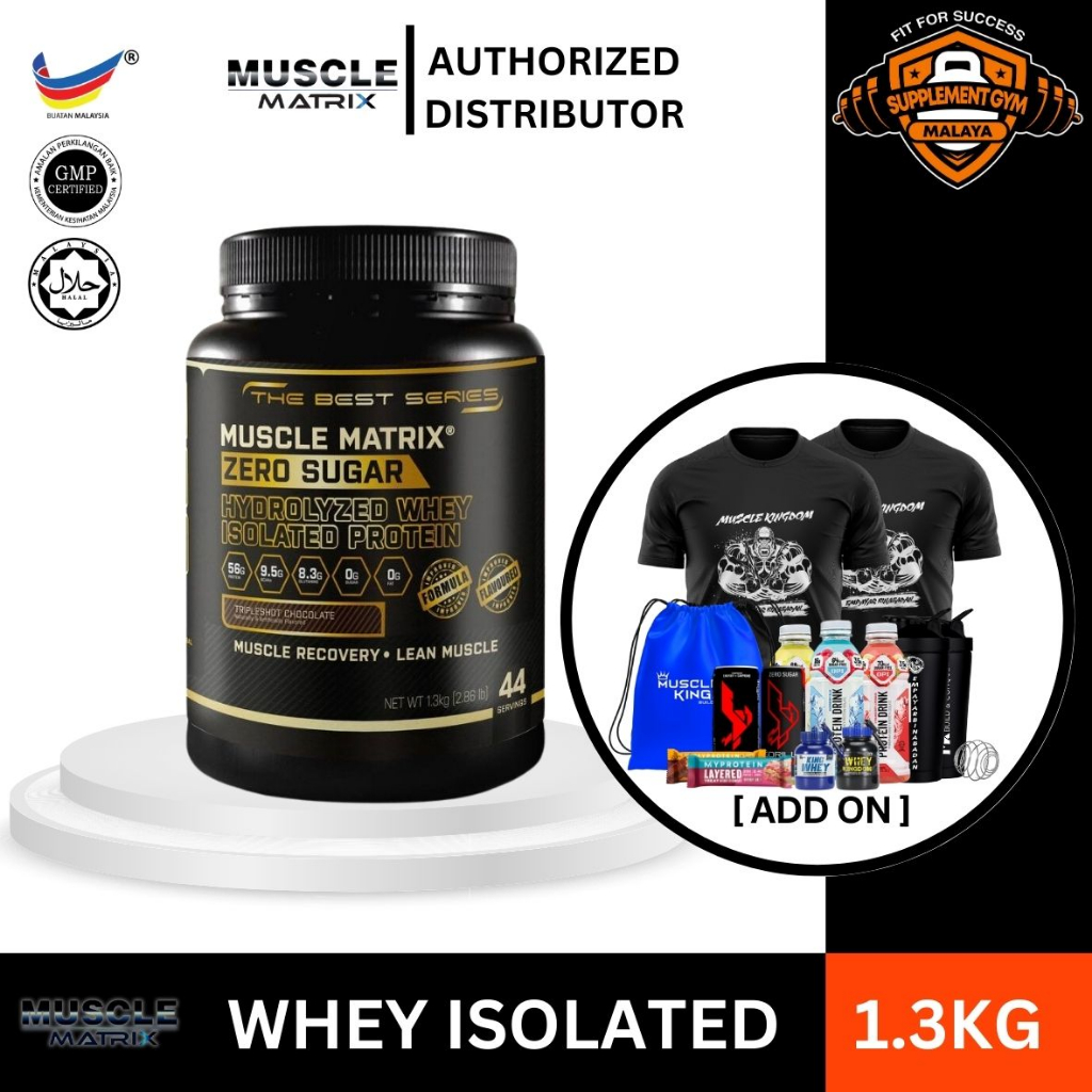 Muscle Matrix Hydro Whey Protein Isolate 2.86 lbs/1.3 kg + Free Shaker ...