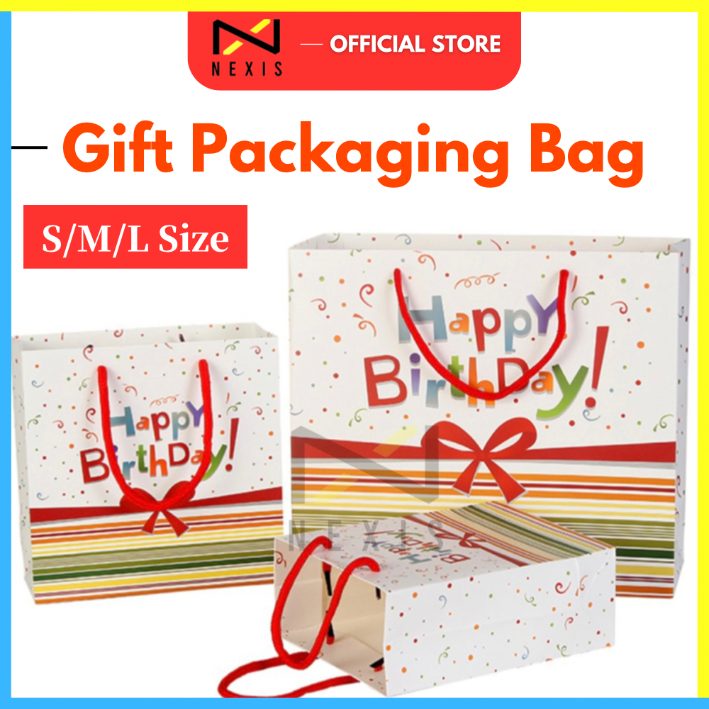 S/M/L Size Happy Birthday Goody Bag Gift Packaging Bag Birthday Party ...